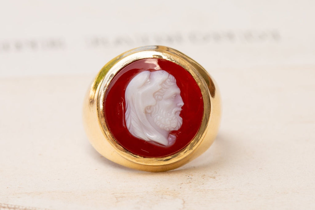 French Hercules Cameo Ring – Ravensbury Antiques