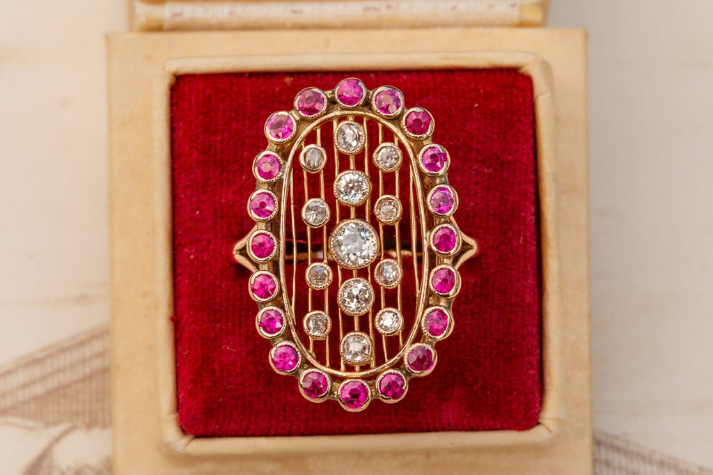 Belle Époque Gold Cluster Ring – Ravensbury Antiques