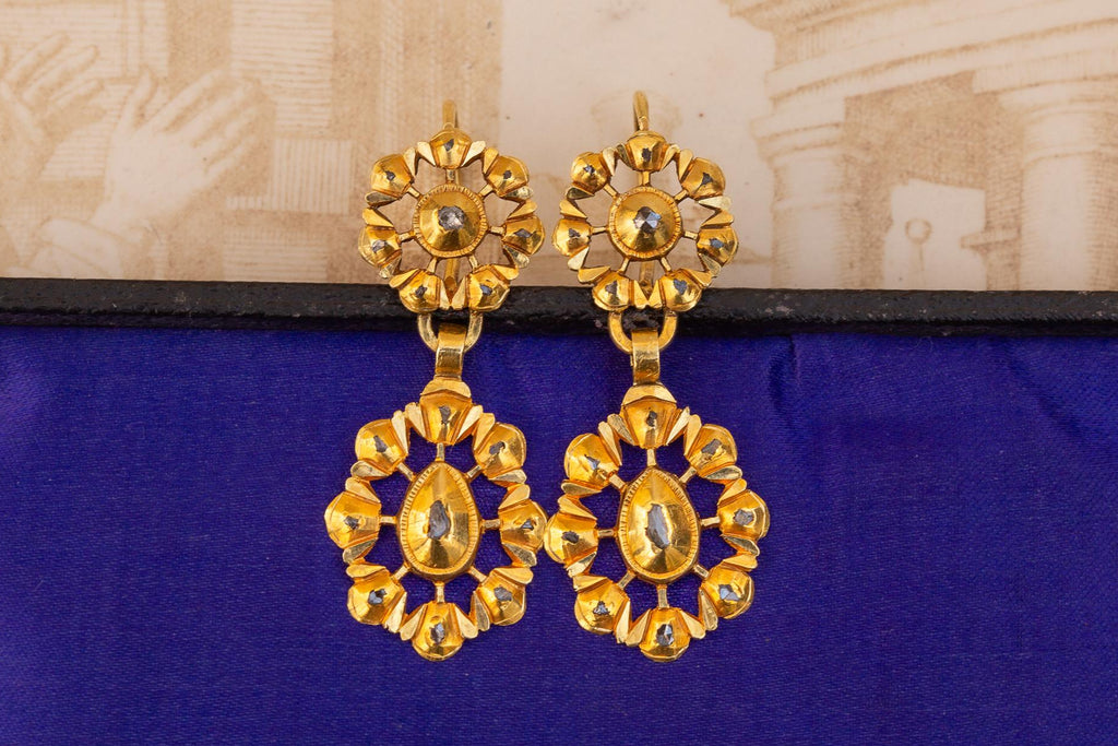 18th-Century Spanish Diamond Earrings – Ravensbury Antiques
