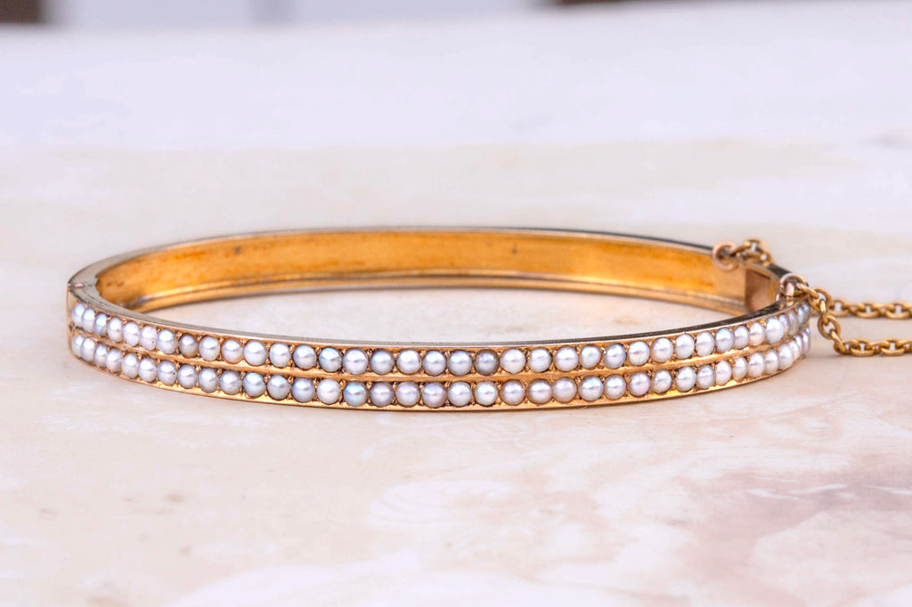Victorian Seed Pearl Bangle – Ravensbury Antiques