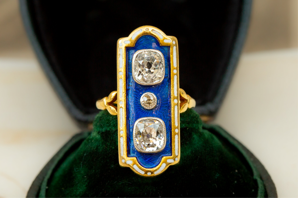 Belle Époque Diamond and Enamel Ring – Ravensbury Antiques