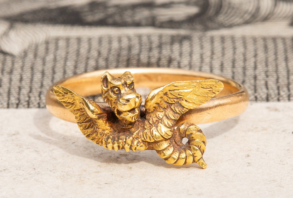 French Art Nouveau Figural Chimera Ring – Ravensbury Antiques