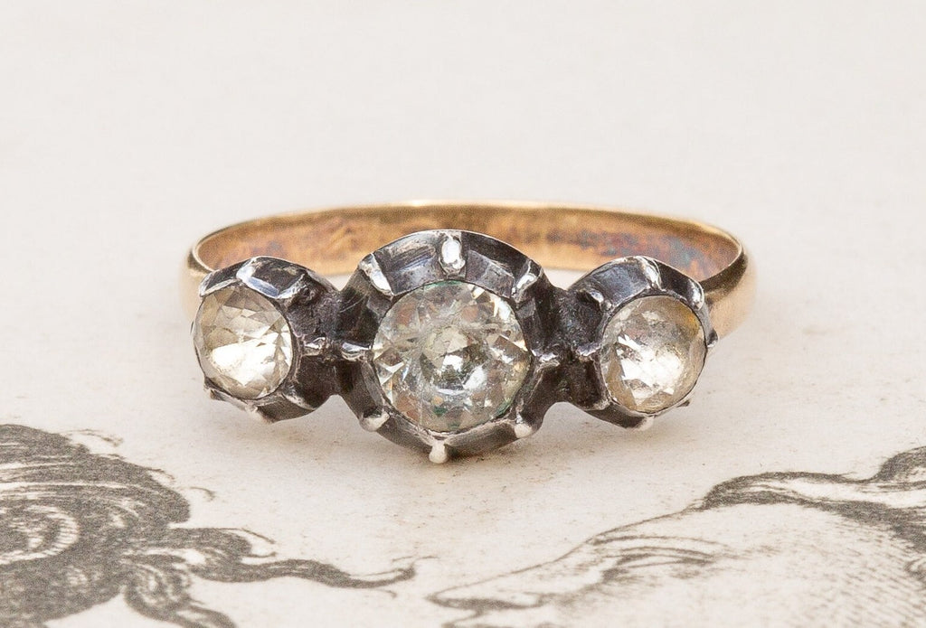 Georgian Three Stone Paste Trilogy Ring – Ravensbury Antiques